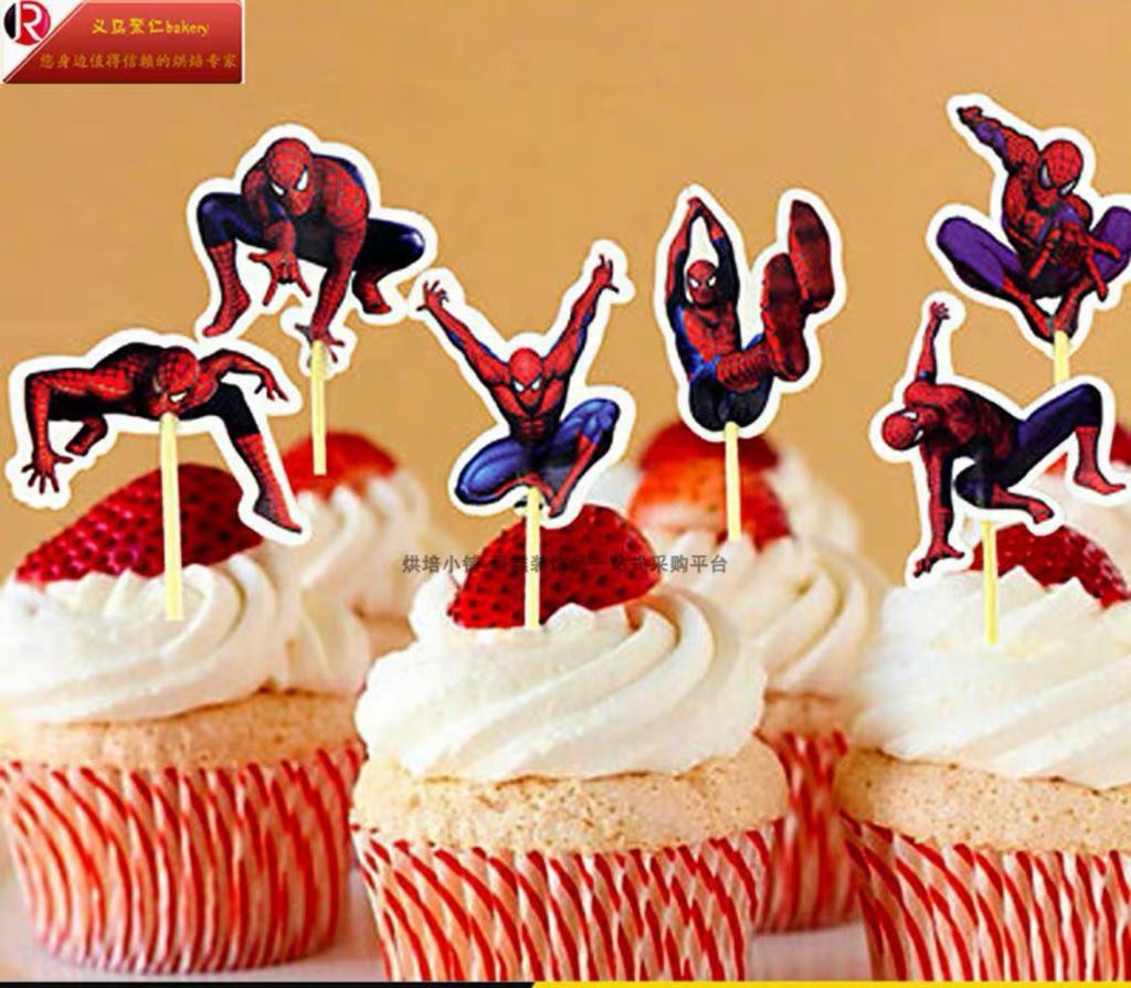 Spiderman design cupcake toothpick, Food & Drinks, Homemade Bakes on ...