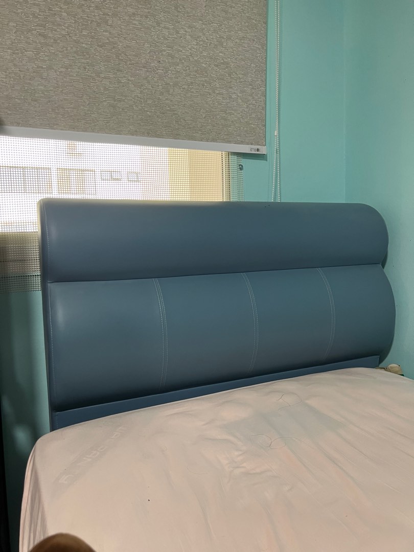 Super Single Blue Storage Bed (Price Negotiable), Furniture & Home ...