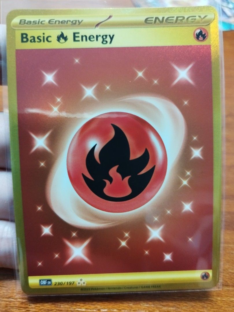 SV03 Hyper Rare Gold Fire Energy, Hobbies & Toys, Toys & Games on Carousell