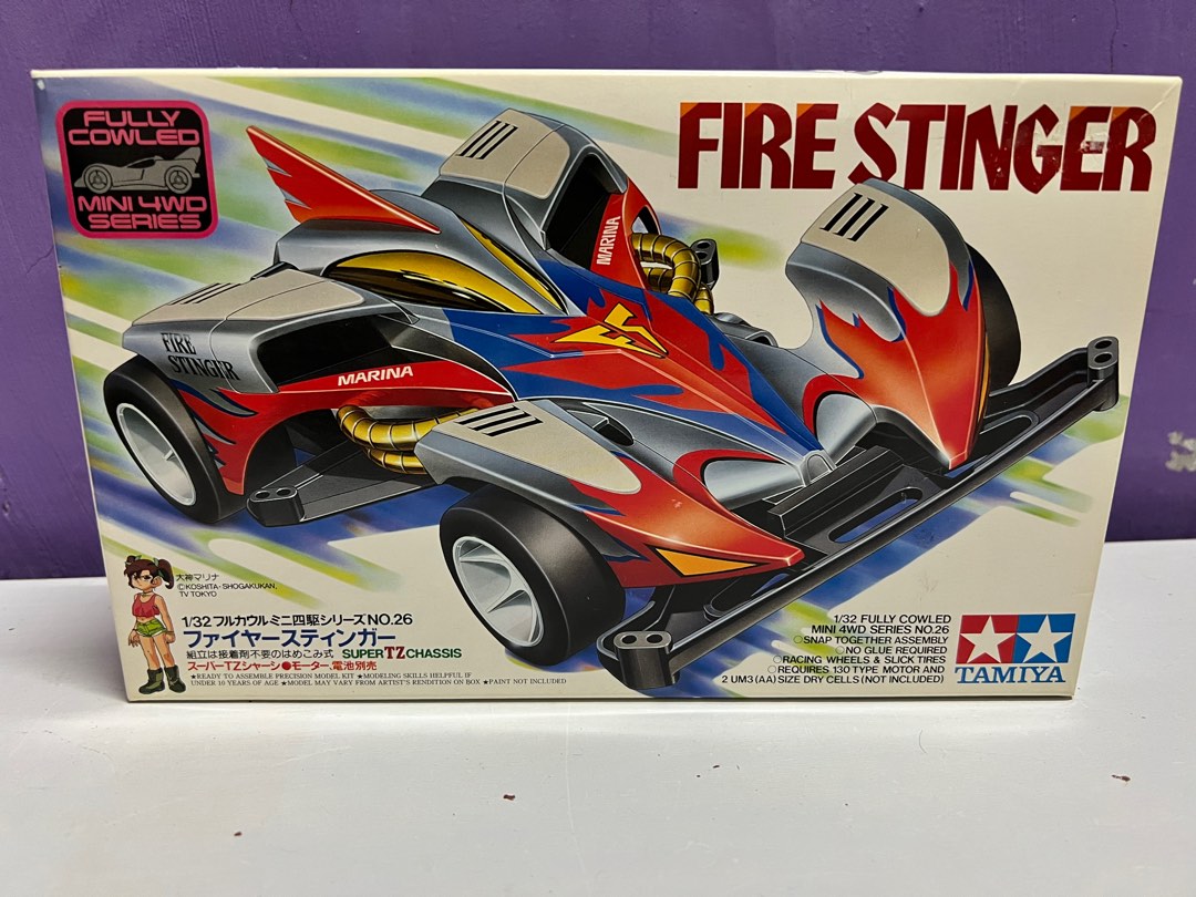 Tamiya 1996 Full Cowl Mini 4WD NO.26 Super TZ chassis Fire Stinger ...