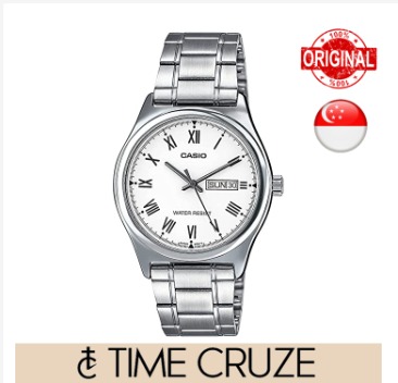 [Time Cruze] Casio MTP-V006 Analog White Dial Stainless Steel Men Watch MTP-V006D-7BUDF MTP ...