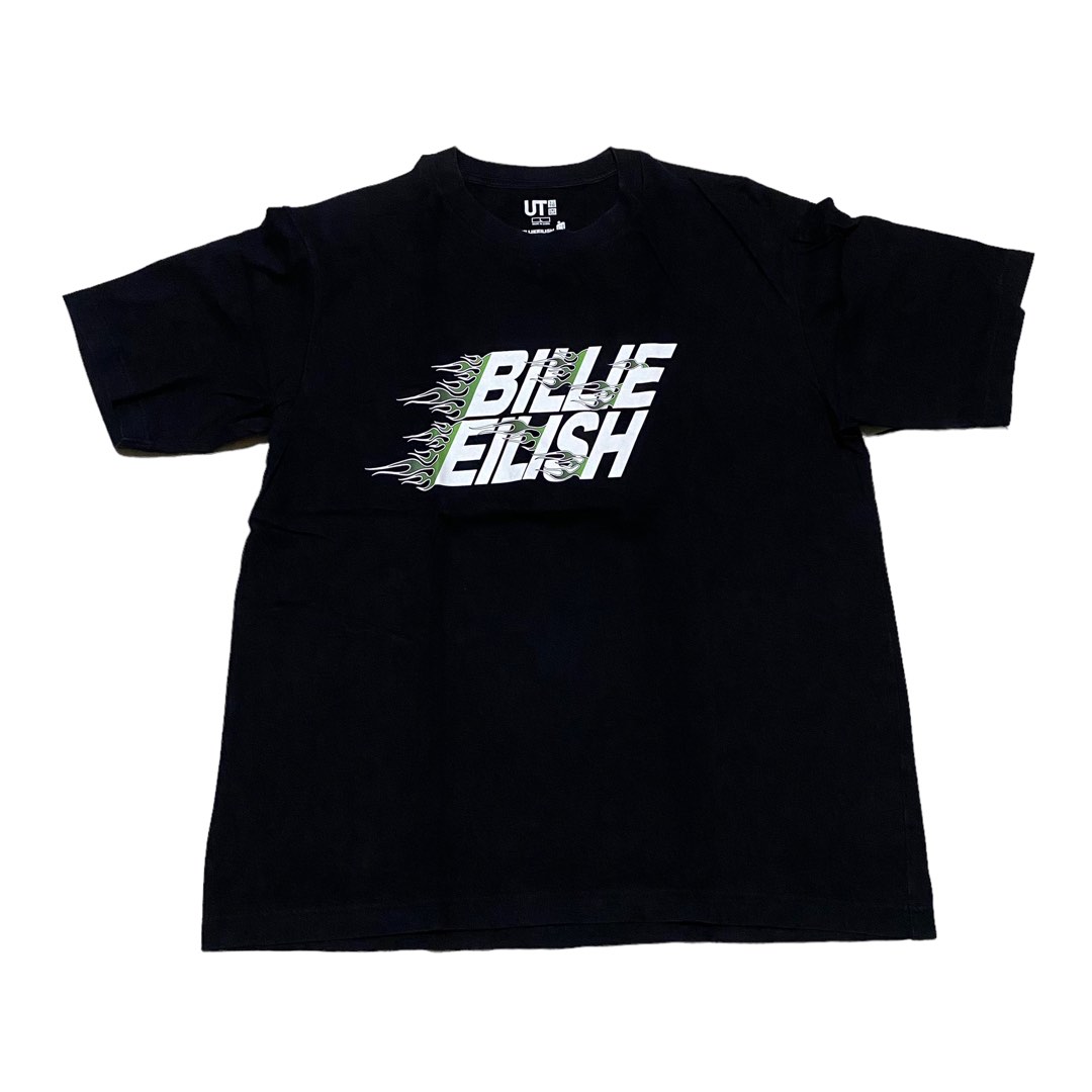 Uniqlo billie eilish green flames tee on Carousell