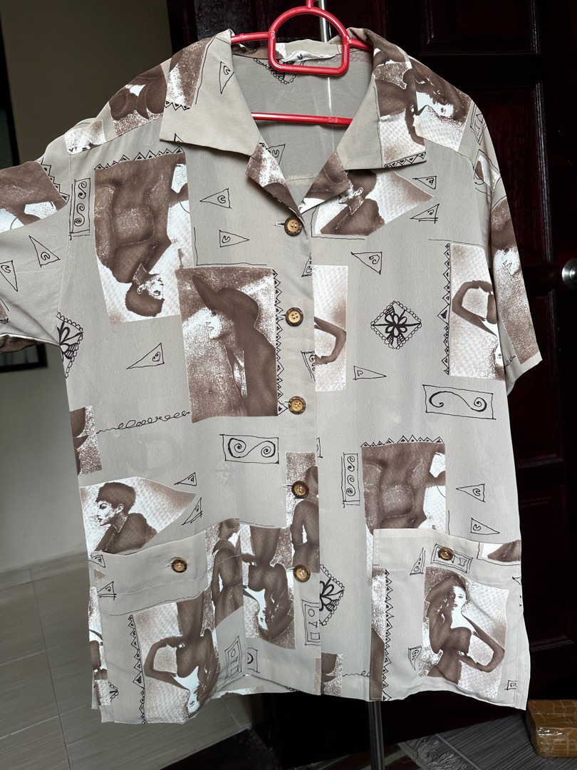 Vintage pattern shirt, Women's Fashion, Tops, Shirts on Carousell