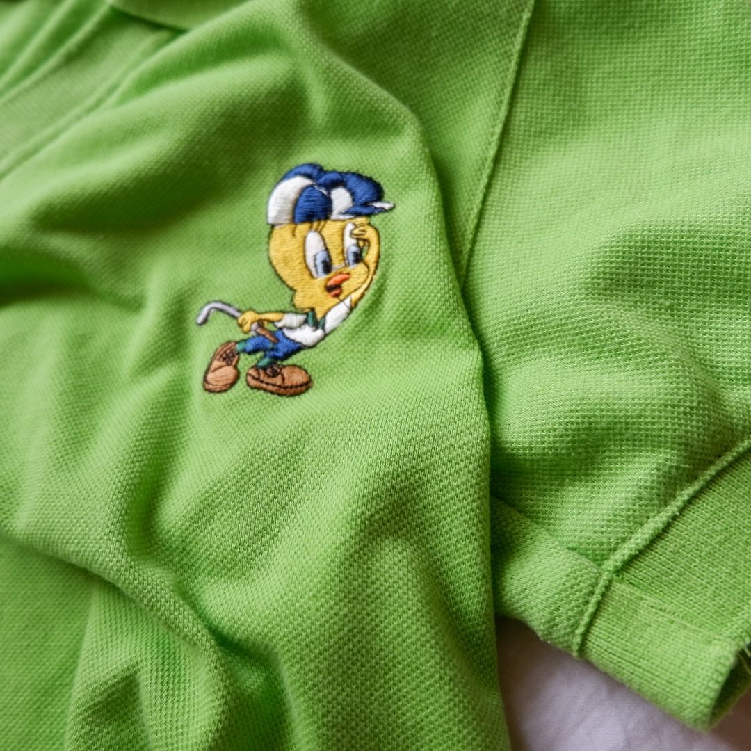 WARNER BROS GREEN TWEETY BIRD TEE // CROP TOP, REWORKED, POLO, COLLARED ...