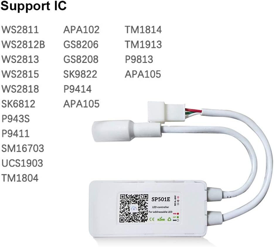 WiFi LED Controller: Alexa Compatible.Supports Addressable IC Strip ...