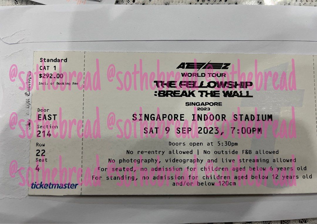 WTS LFB ATEEZ SINGAPORE SG concert, Tickets & Vouchers, Event Tickets on Carousell