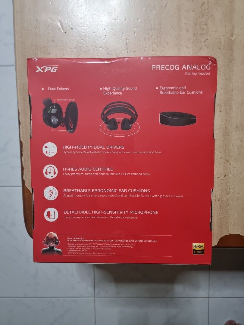 XPG Precog Analog Gaming Headset (Hybrid Electrostatic, Hi-Res Audio ...