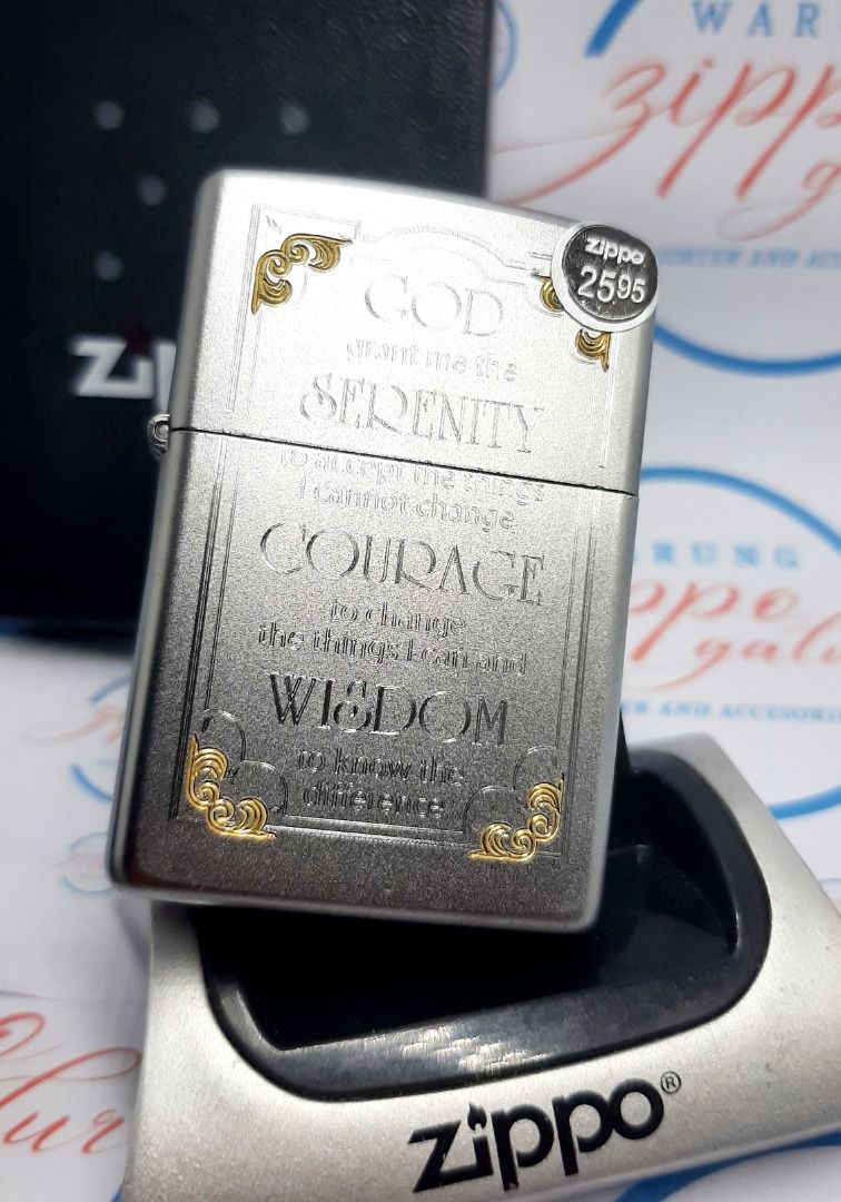 ZIPPO GOD SERENITY PRAYER 28458, Antik, Pajangan di Carousell
