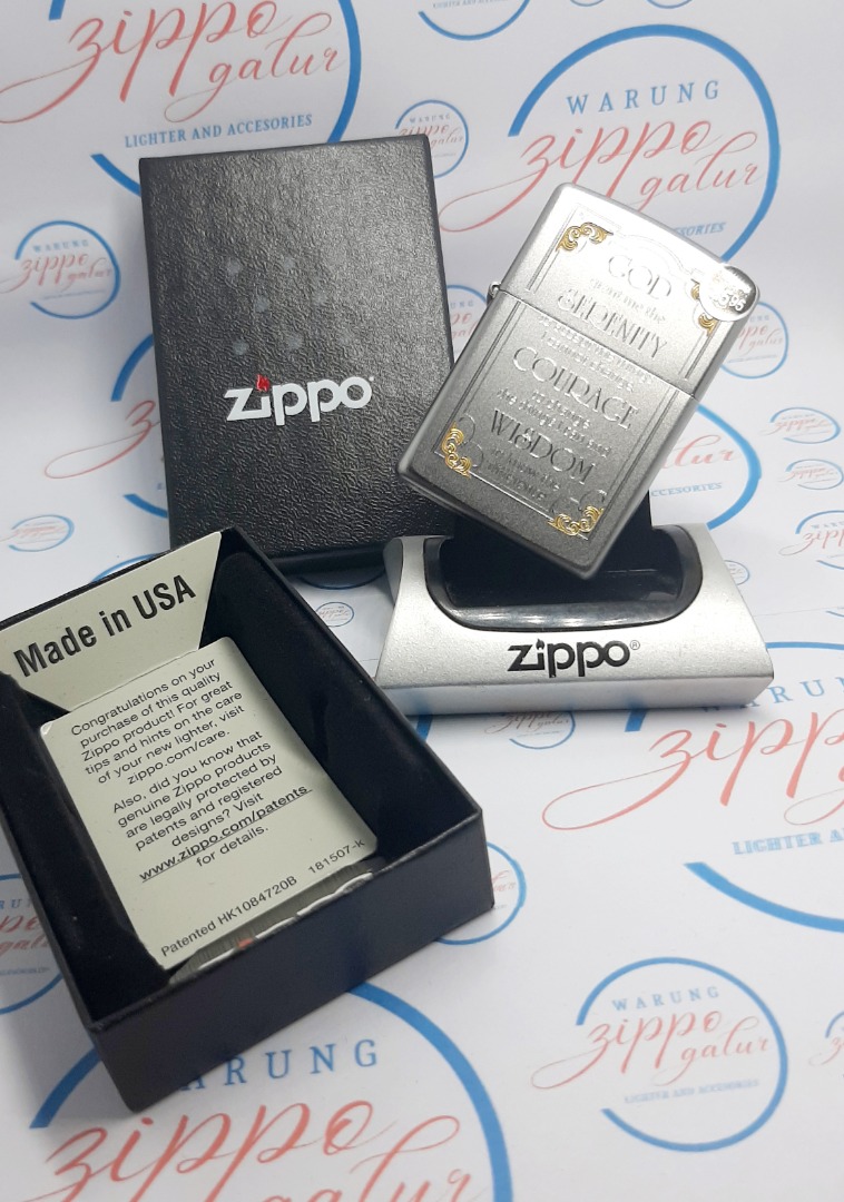 ZIPPO GOD SERENITY PRAYER 28458, Antik, Pajangan di Carousell