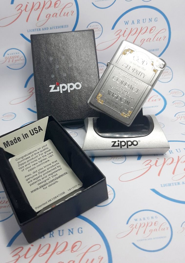 ZIPPO GOD SERENITY PRAYER 28458, Antik, Pajangan di Carousell