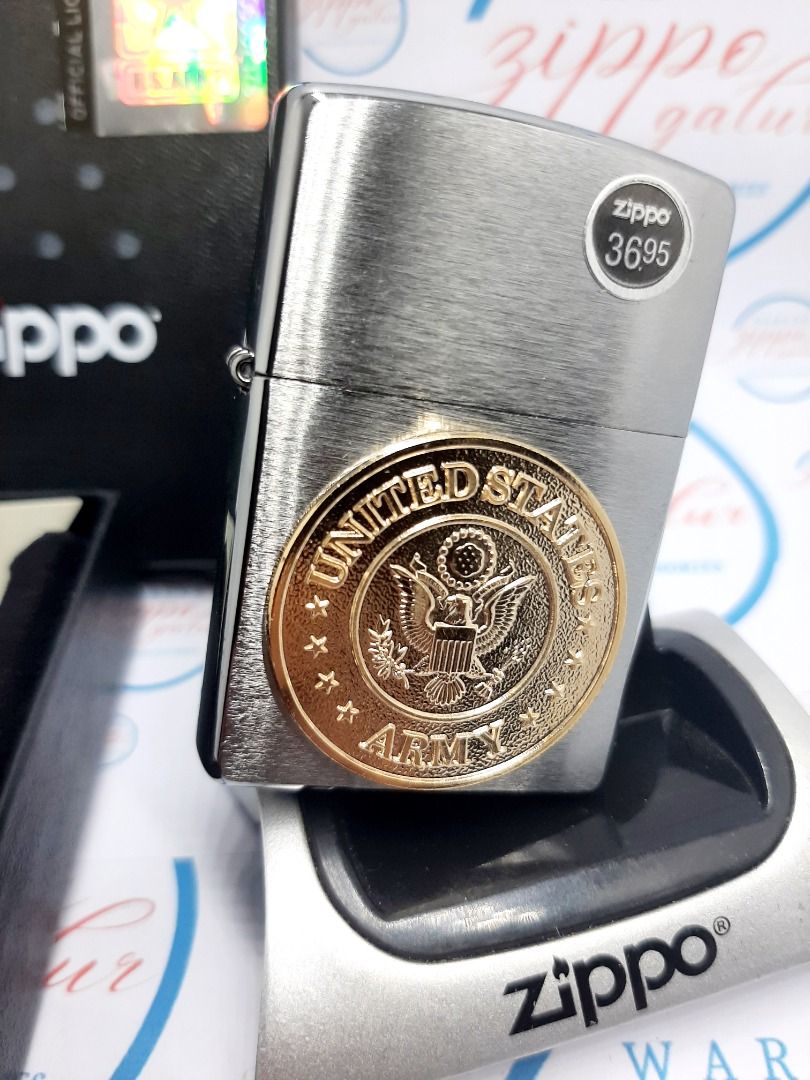 ZIPPO US ARMY EMBLEM 280ARM, Antik, Pajangan di Carousell