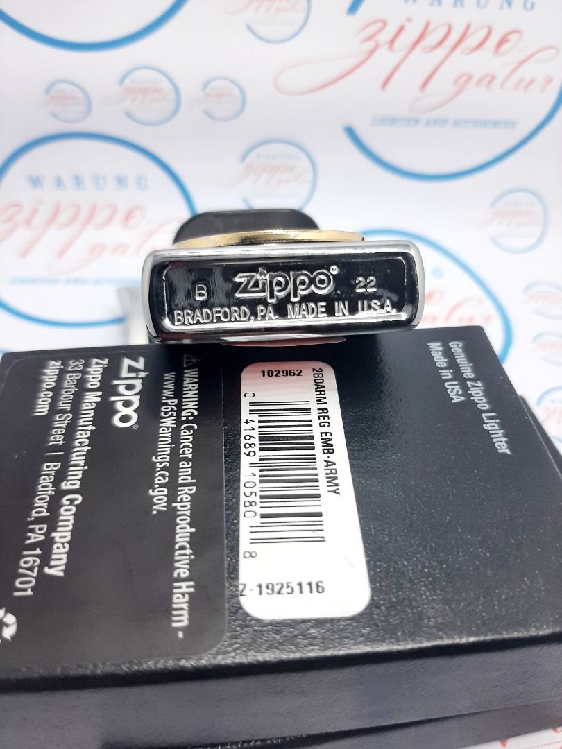 ZIPPO US ARMY EMBLEM 280ARM, Antik, Pajangan di Carousell