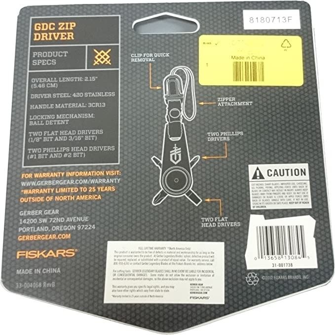 4 TOOL SET GERBER ESSENTIALS GDC Zip Driver Handy Travel Portable ...