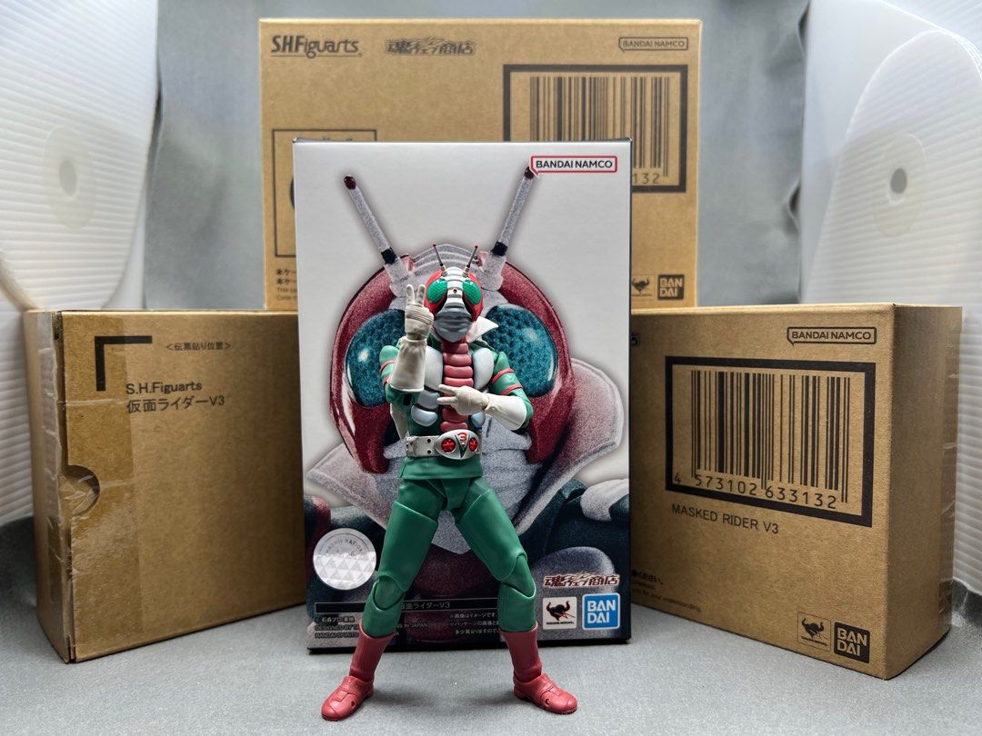 [全新] SHF 真骨雕 幪面超人V3 Kamen Rider V3, 興趣及遊戲, 玩具 & 遊戲類 - Carousell