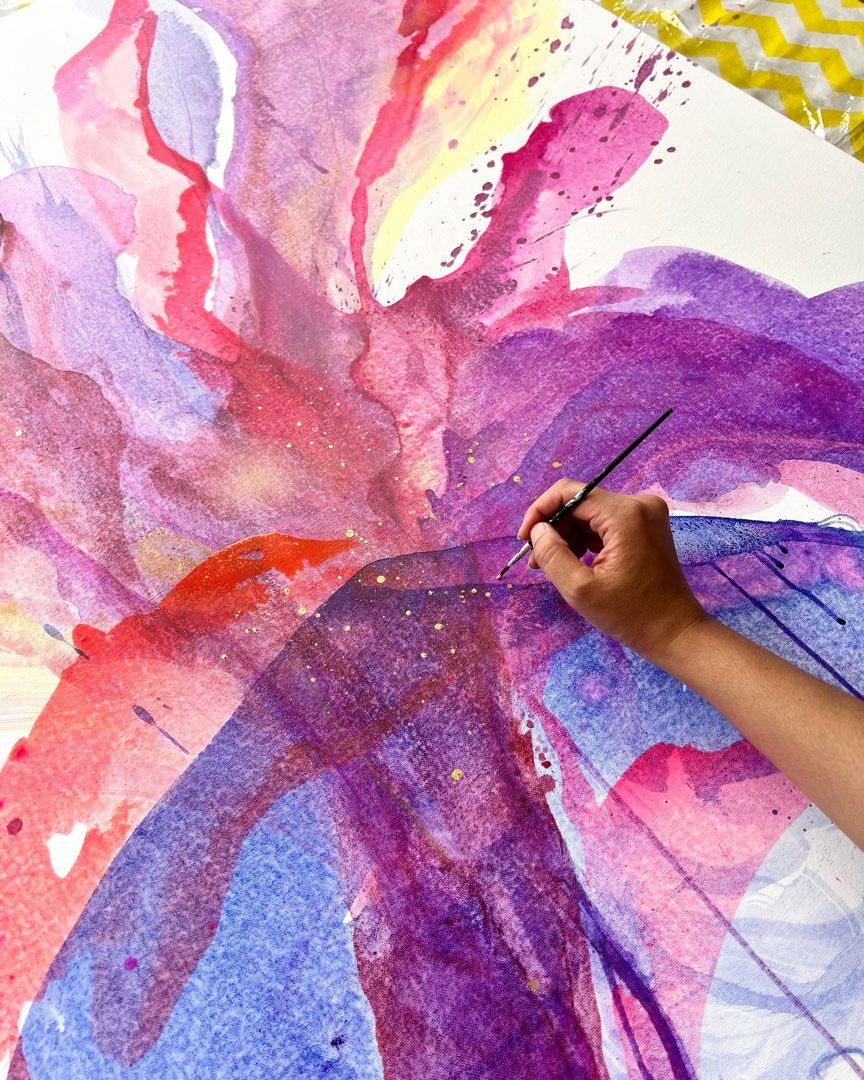 Abstract painting commissioned art, Furniture & Home Living, Home Decor ...