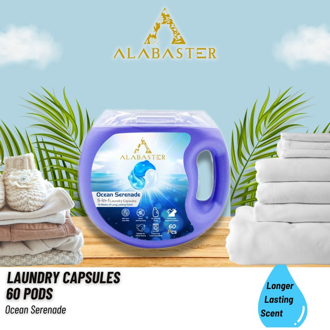 Alabaster Laundry Detergent Pods Ocean Serenade (60 pods), Furniture ...
