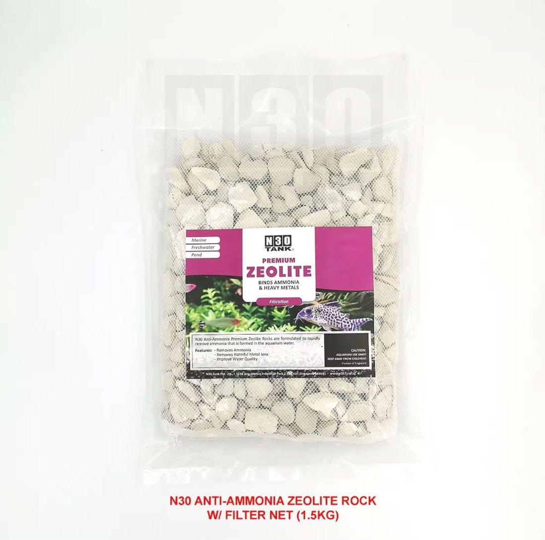 Aquarium N30 Anti-ammonia Zeolite Rock With Net Filter 1.5kg, Pet ...