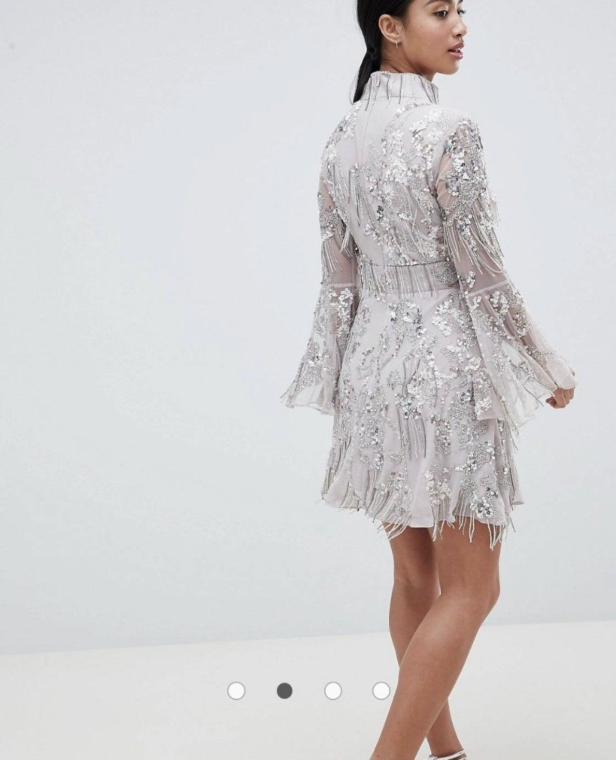 Baju Asos dress payet pesta mewah cantik NEW, Fesyen Wanita, Pakaian ...