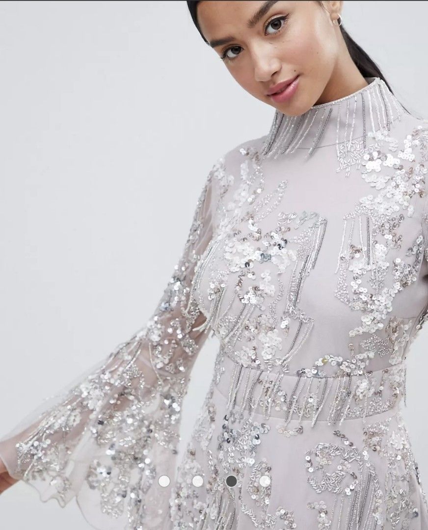 Baju Asos dress payet pesta mewah cantik NEW, Fesyen Wanita, Pakaian ...