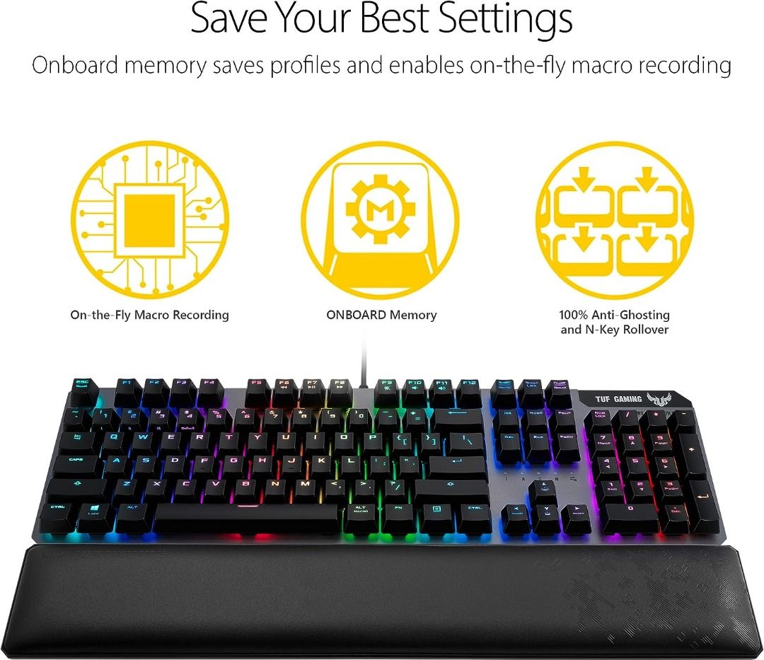 ASUS TUF Gaming K7 Optical Mechanical Keyboard with Tactile Switches ...