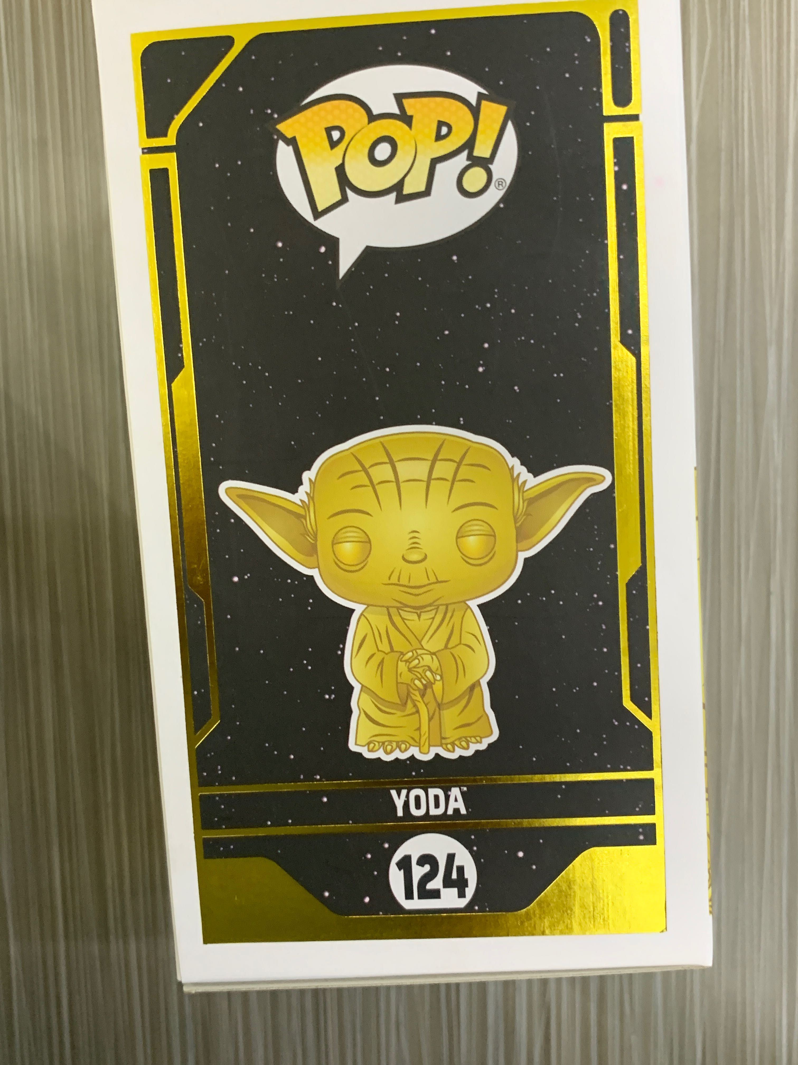 Authentic Funko Pop Starwars Yoda Gold version 124, Hobbies & Toys ...