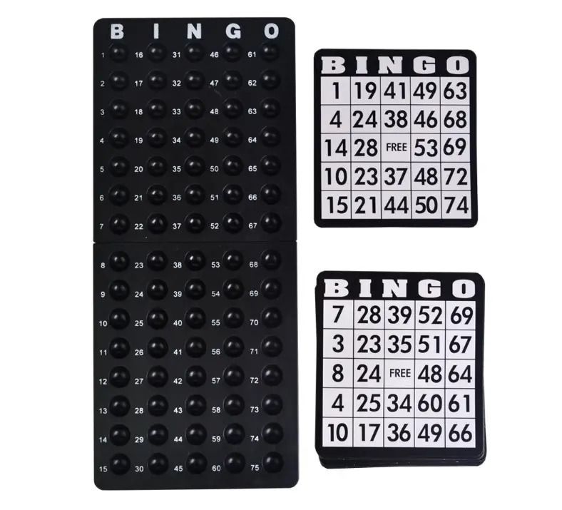 Bingo Game Set - 8-Inch Metal Cage with Plastic Masterboard, 75 Multi ...