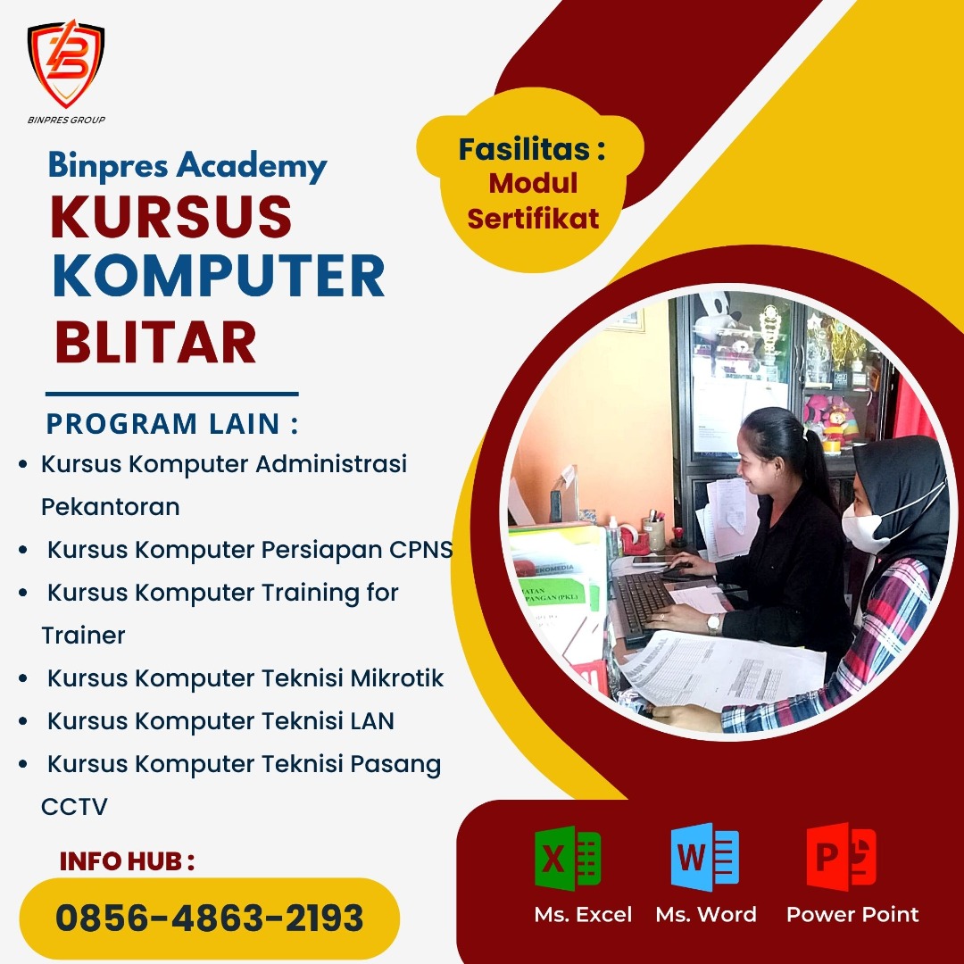 BISA KURSUS DIRUMAH, Kursus Komputer Rekomendasi HP-WA 0856-4863-2193 Dawuhan Kademangan Blitar ...