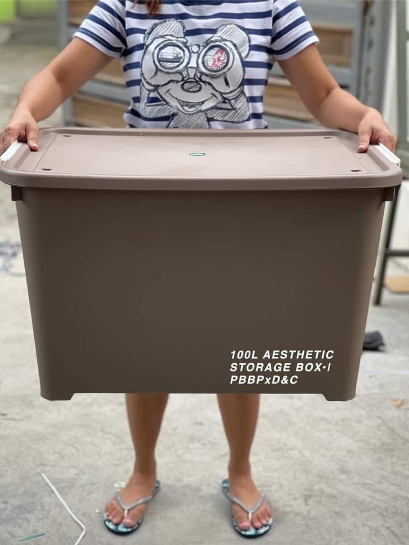 Buy 1 take 1 100 LITERS AESTHETIC STORAGE BOX, Furniture & Home Living ...