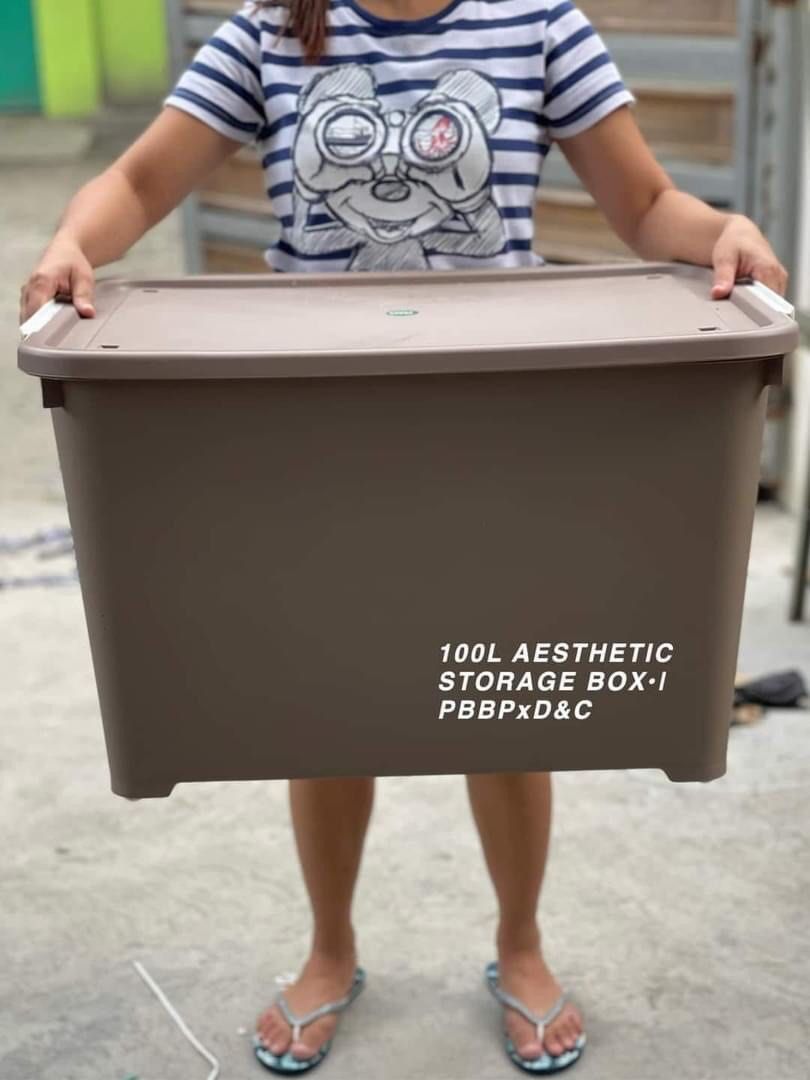 Buy 1 take 1 100 LITERS AESTHETIC STORAGE BOX, Furniture & Home Living ...