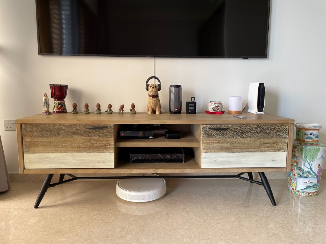Castlery Zed Solid Wood TV Console Cabinet, Furniture & Home Living ...