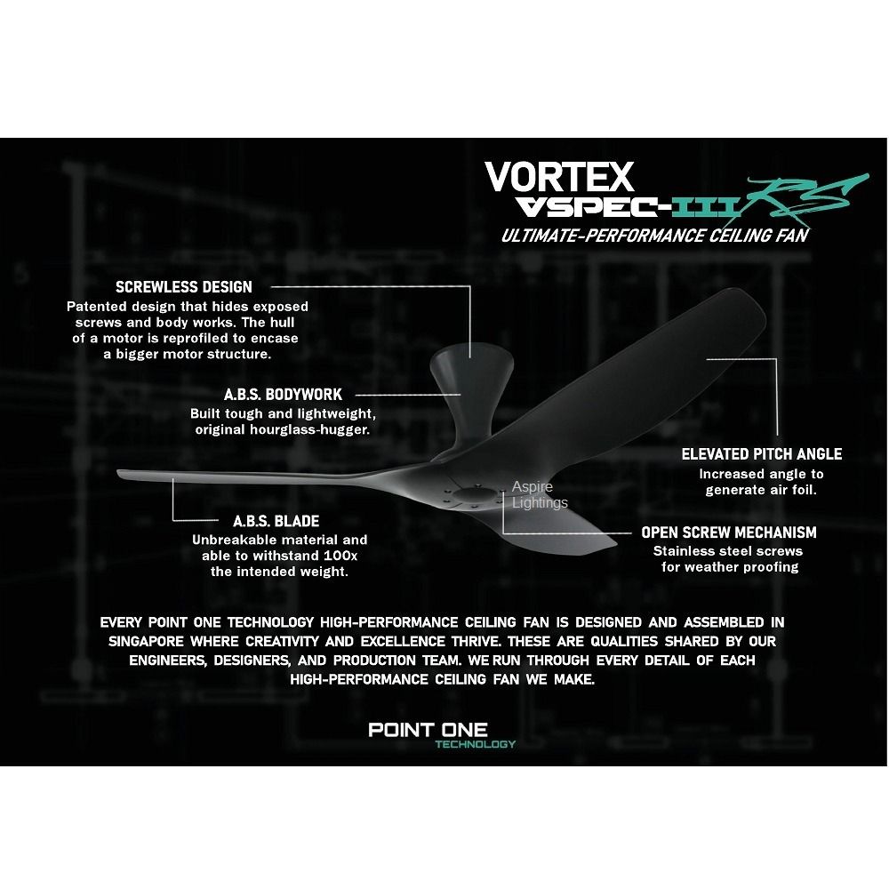 Ceiling Fan PO Vortex Smart DC Motor 46' 52" Strong Wind, Furniture ...