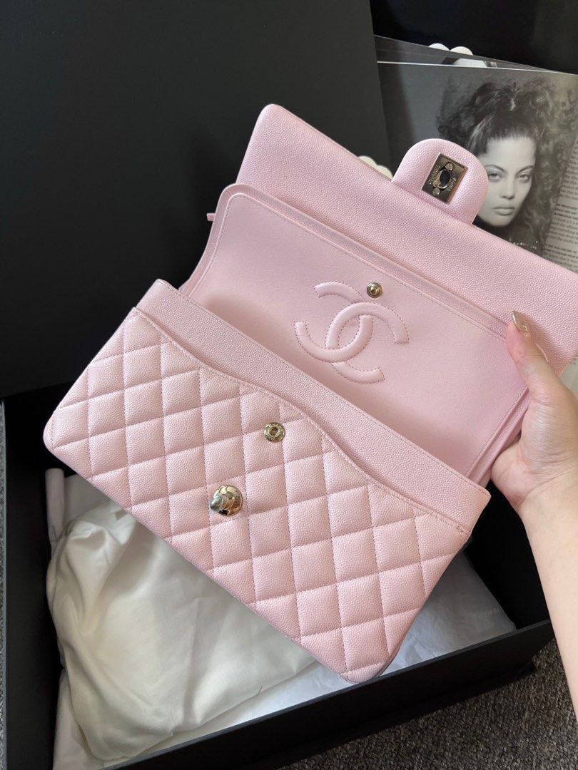 Chanel Classic Medium Light Pink Caviar Lghw, Luxury, Bags & Wallets on ...