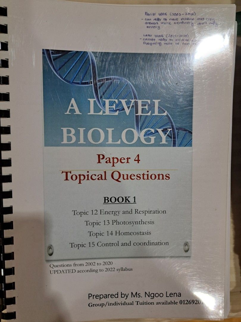 CIE A levels Biology paper 4 topical questions, Hobbies & Toys, Books ...