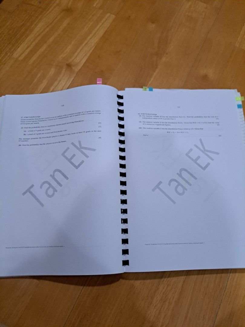 CIE A levels Statistics 2 Topical Past year paper, Hobbies & Toys ...