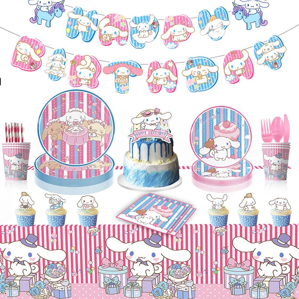 Sanrio Cinnamoroll Theme Tablewares: HBD Banner, Hanging Swirls, Big ...