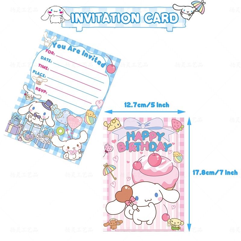 Sanrio Cinnamoroll Theme Tablewares: HBD Banner, Hanging Swirls, Big ...