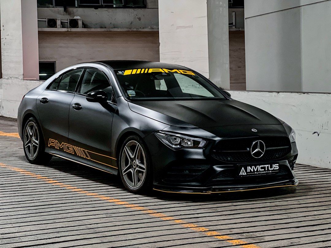 CLA 200 Full Body Wrapped In Satin Black With Custom Decal, Car ...