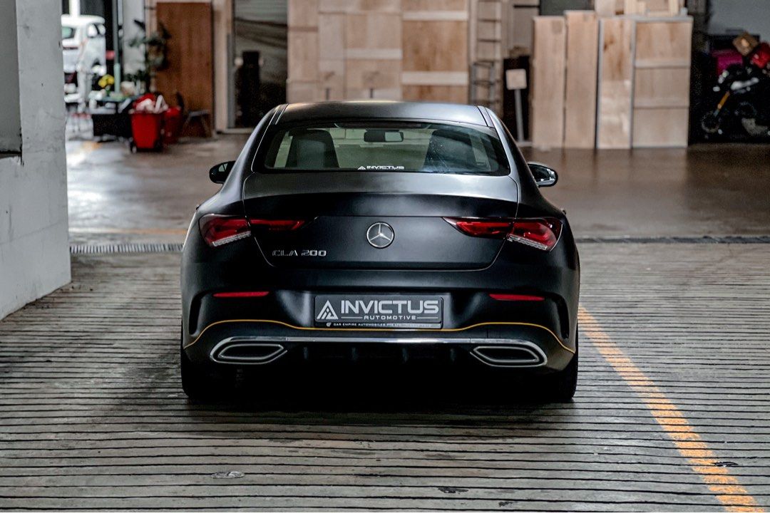 CLA 200 Full Body Wrapped In Satin Black With Custom Decal, Car ...