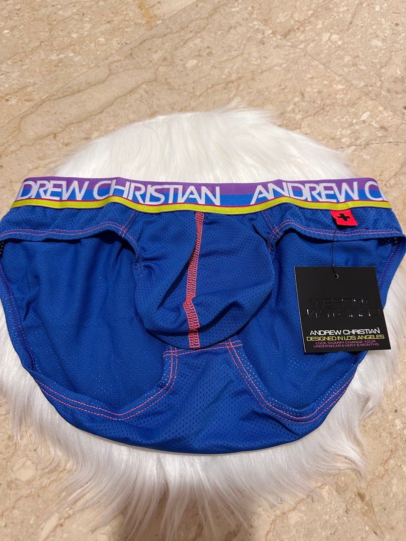Clear Stock - $10 - Authentic Andrew Christian Mesh Happy Brief, Men's ...