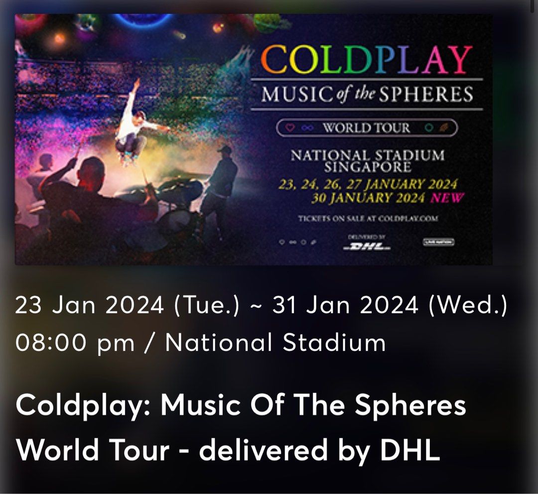 coldplay: Music of the Spheres World Tour, Tickets & Vouchers, Event ...