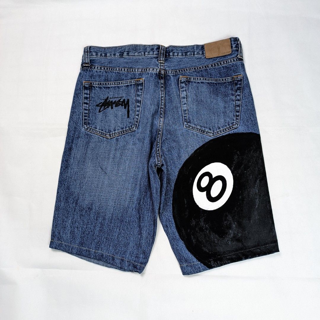 Custom 8 Ball Stussy Jorts, Men's Fashion, Bottoms, Shorts on Carousell