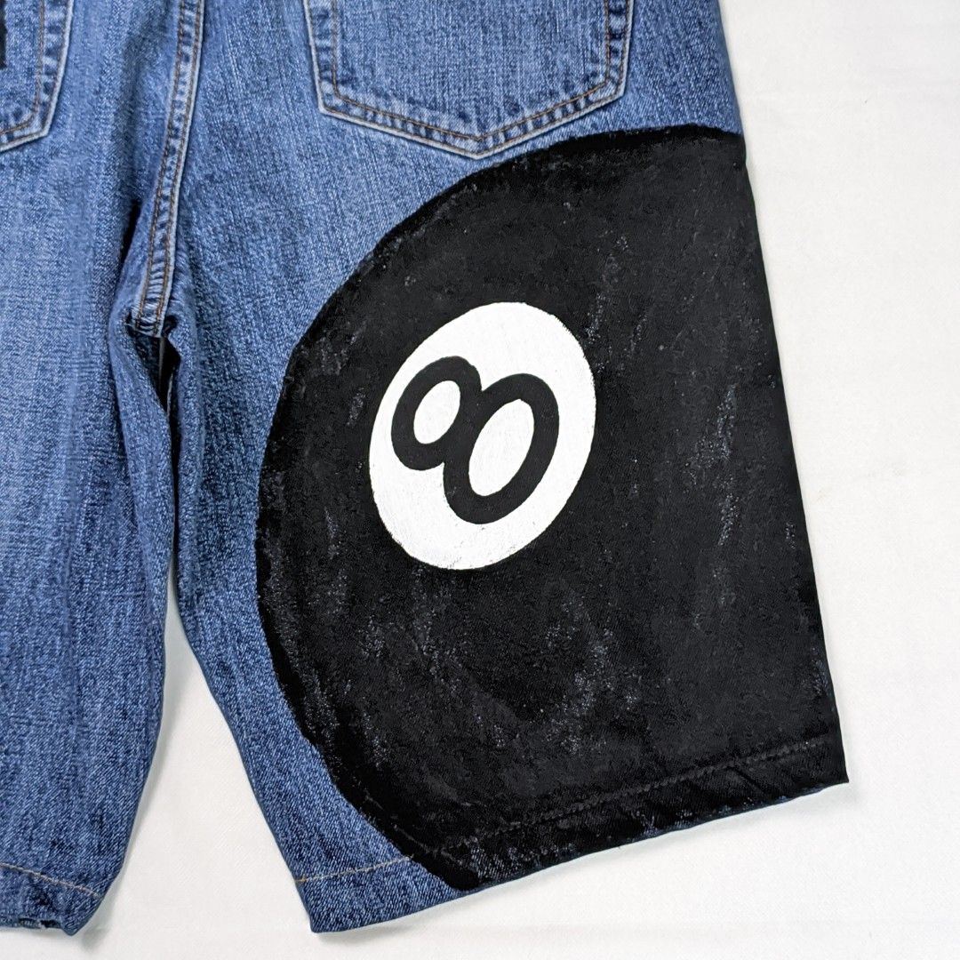 Custom 8 Ball Stussy Jorts, Men's Fashion, Bottoms, Shorts on Carousell