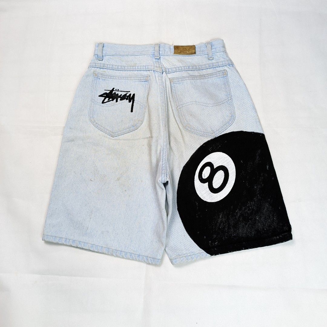 Custom 8 Ball Stussy Jorts, Men's Fashion, Bottoms, Shorts on Carousell