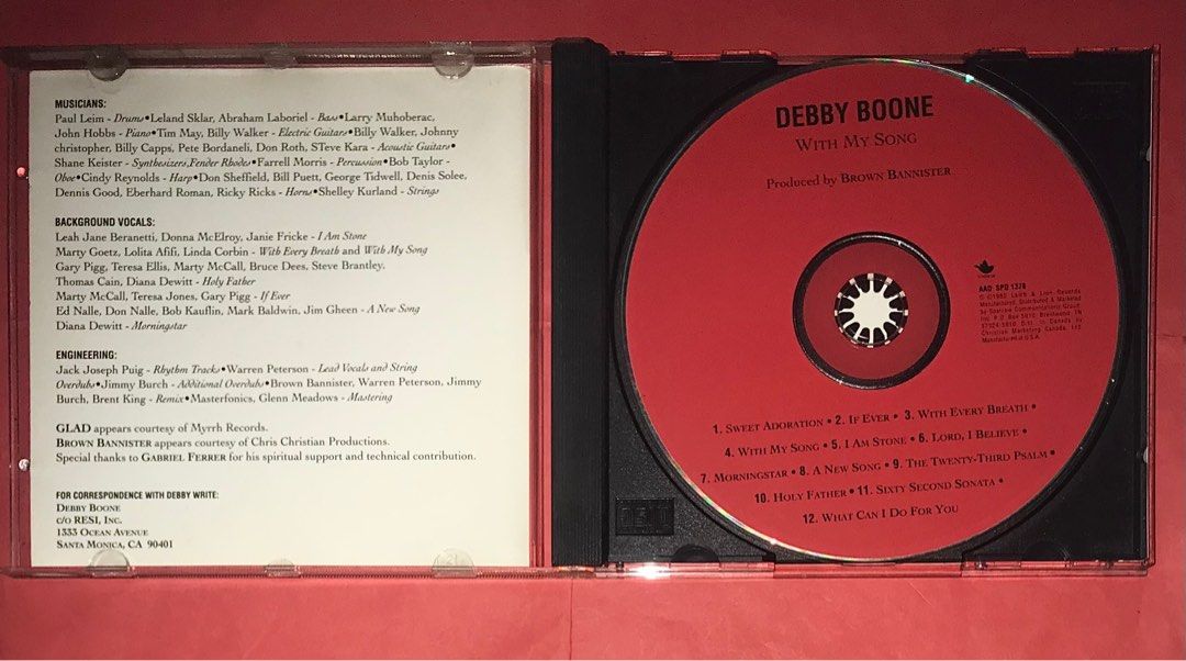 DEBBY BOONE - WITH MY SONG CD, Hobbies & Toys, Music & Media, CDs ...