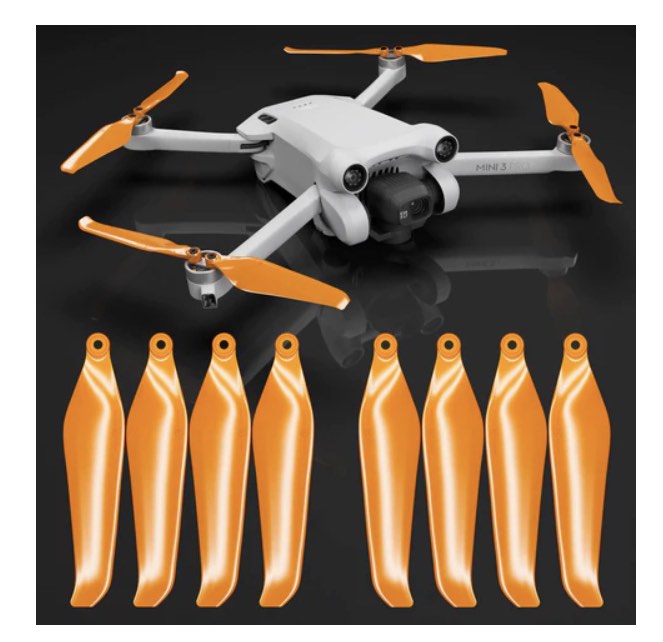 DJI Mini 3/4 Pro Propeller (Orange), Photography, Drones on Carousell