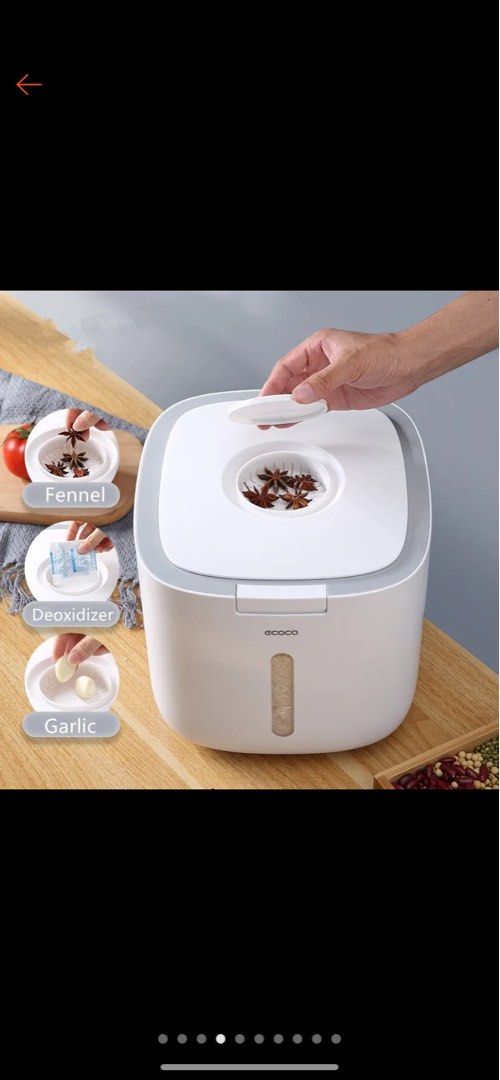 Ecoco 5kg rice storage container, Furniture & Home Living, Home ...