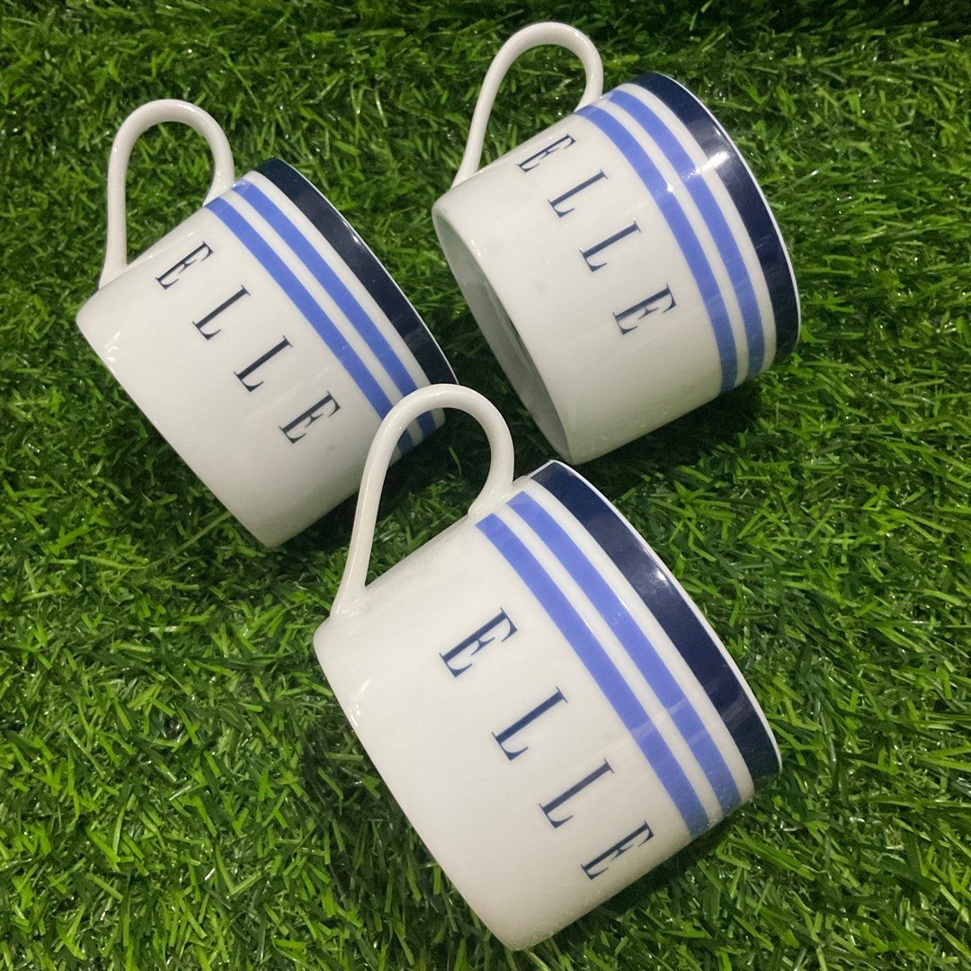 Elle Nikko Patra Thailand Fine Porcelain Blue Small Coffee Mug Tea Cup ...
