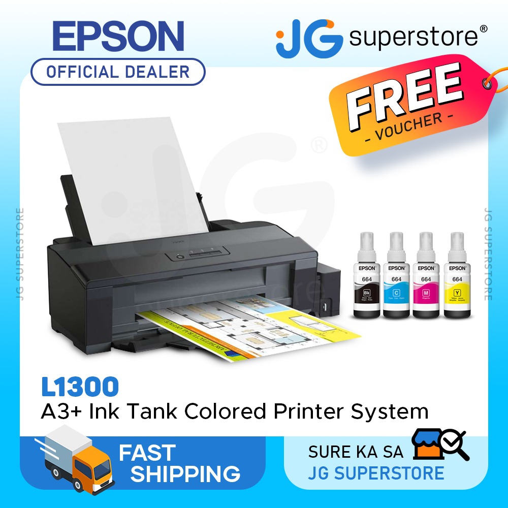 Epson EcoTank L1300 A3+ Ink Tank Colored System Printer with 4-Colored ...