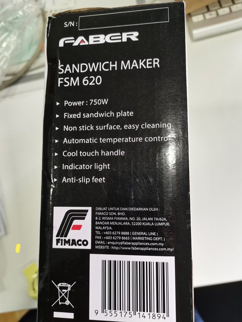 Faber Sandwich Maker, TV & Home Appliances, Kitchen Appliances ...