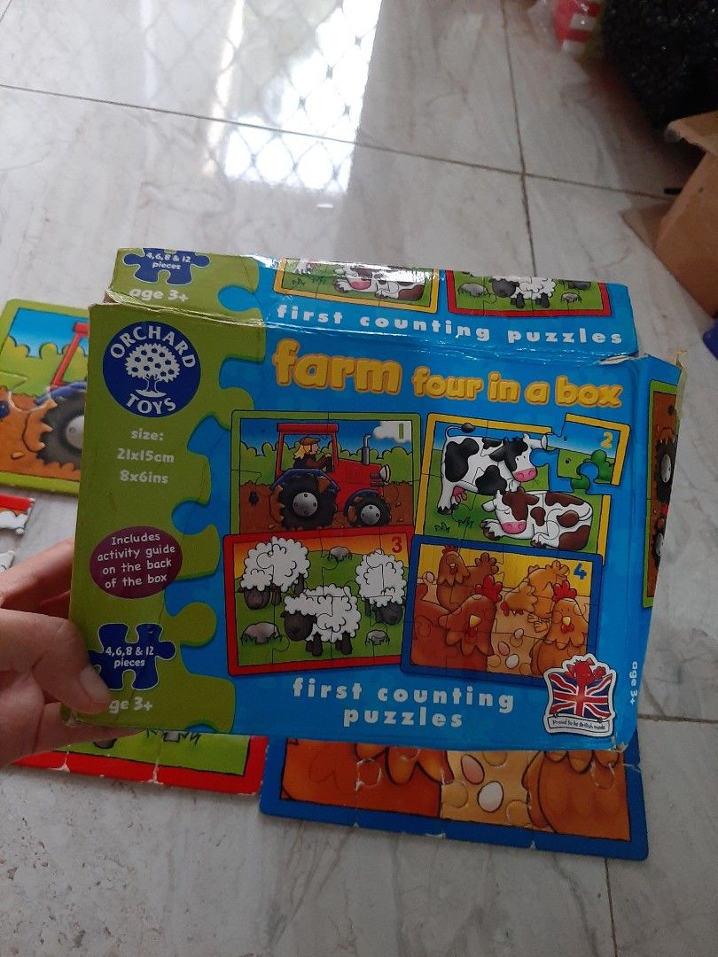 Farm first counting puzzles orchard toys, Toys & Collectibles, Mainan ...